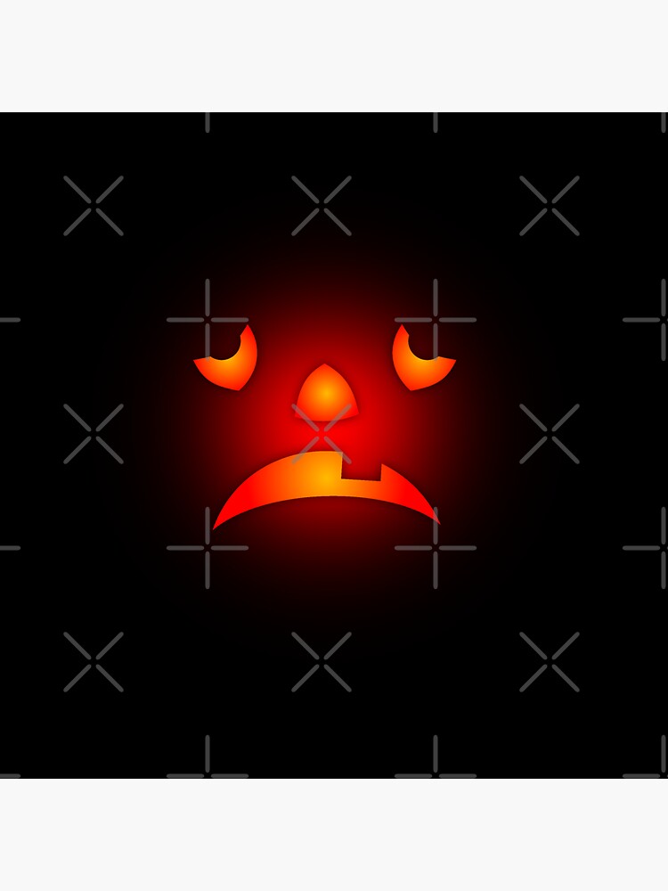 "Sad Evil Face Halloween" Sticker for Sale by Delpieroo | Redbubble