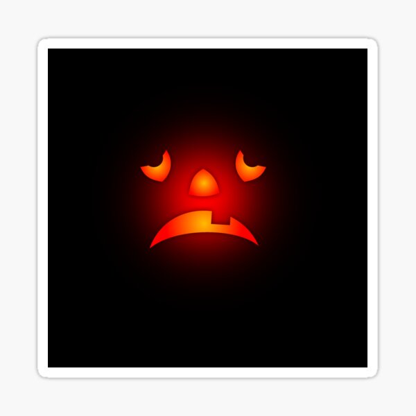 "Sad Evil Face Halloween" Sticker for Sale by Delpieroo | Redbubble