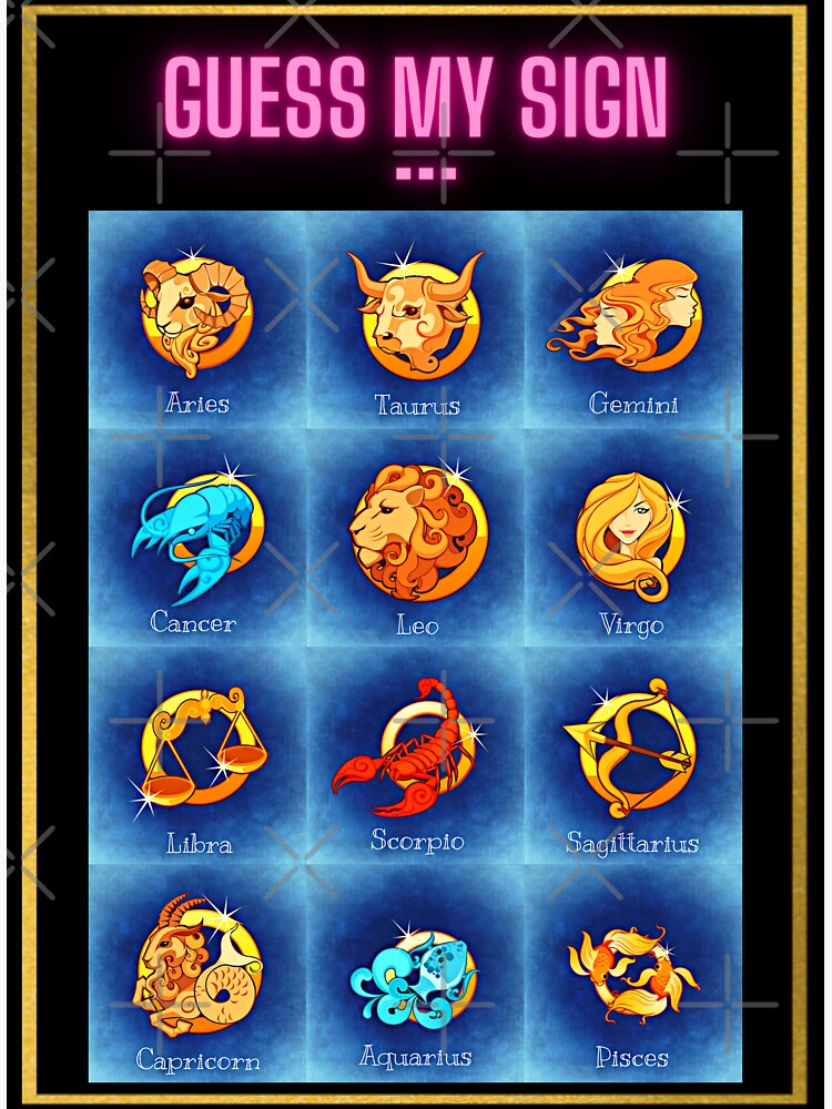 "Guess My sign" Sticker for Sale by RabbitCreations | Redbubble