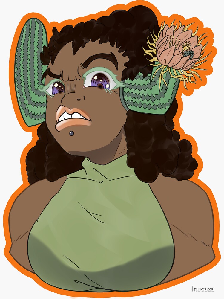 "Cactus Girl " Sticker for Sale by Inucaza | Redbubble