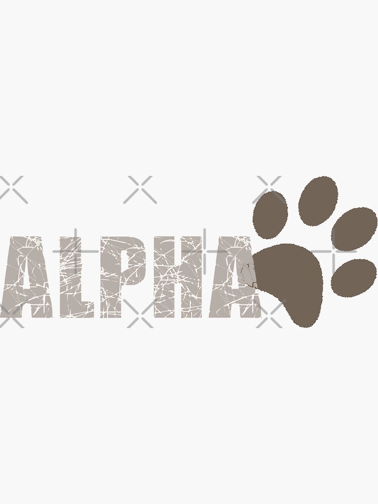 "Alpha Pup Doggy Paw Print Graphic Design" Sticker for Sale by ...