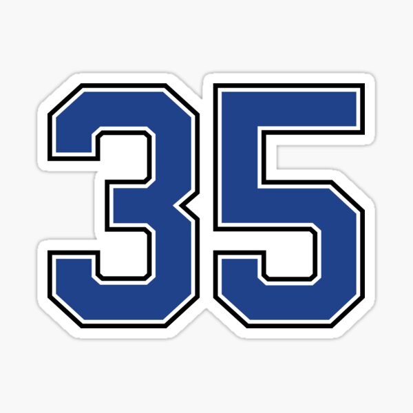 "Number 35 lucky sports jersey thirty five" Sticker for Sale by ...