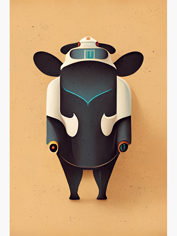 "Cow Bot" Sticker for Sale by Softagon | Redbubble