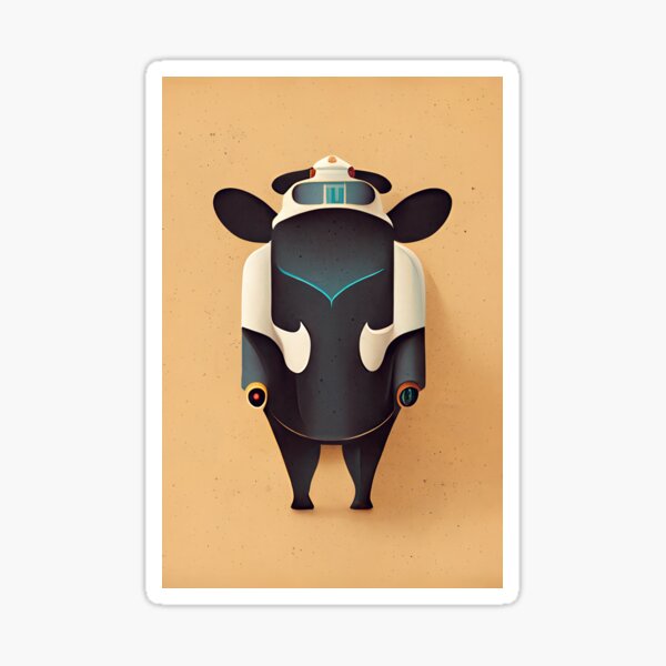 "Cow Bot" Sticker for Sale by Softagon | Redbubble