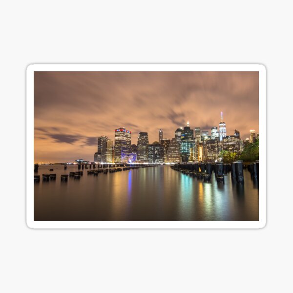 "New York City-Manhattan at evening" Sticker for Sale by MadLeader ...