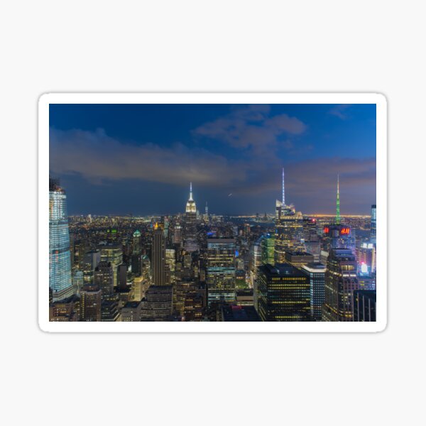 "New York City view at evening" Sticker for Sale by MadLeader | Redbubble