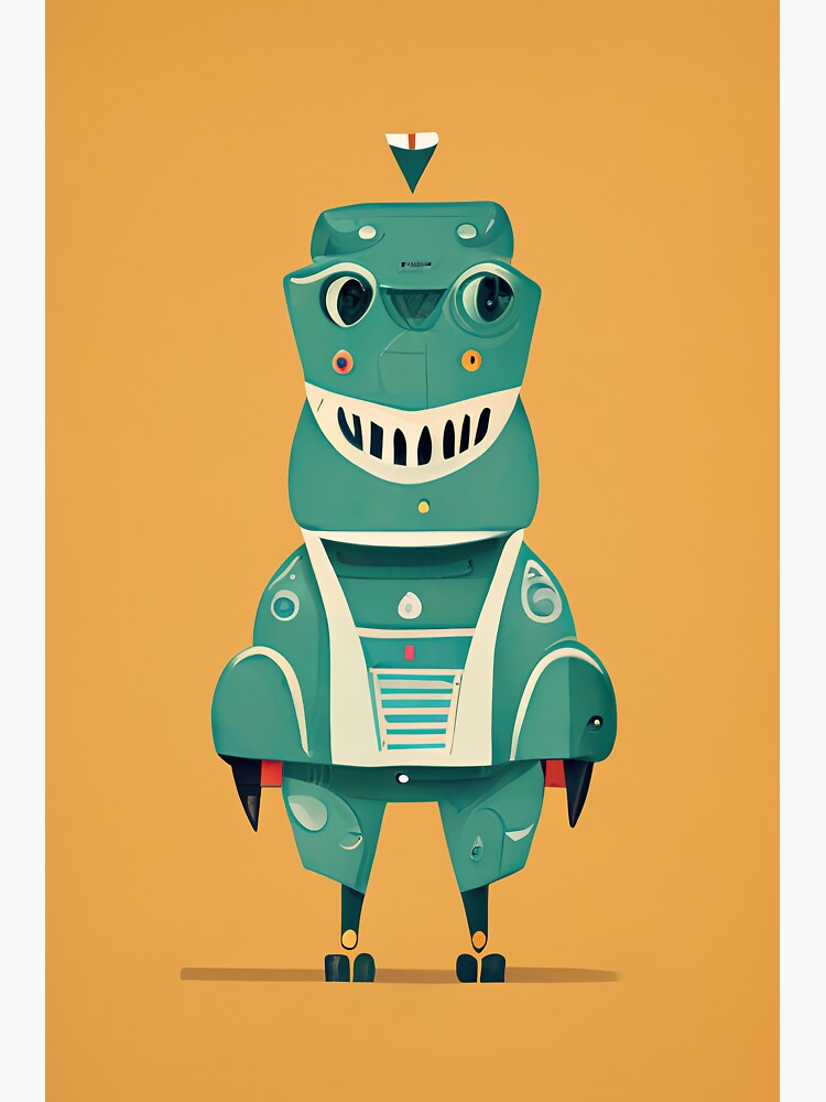 "T-Rex Bot" Sticker for Sale by Softagon | Redbubble