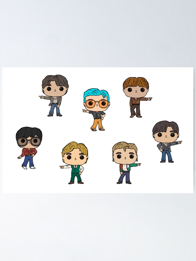 "BTS OT7 Dynamite - Pack (Color)" Poster for Sale by mymikrokosmos ...