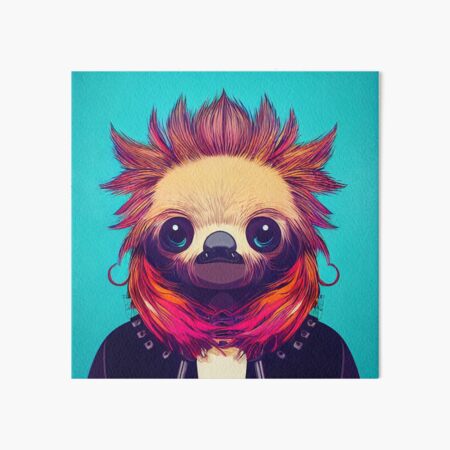 "Sloth dressed as a punk rocker" Art Board Print for Sale by ...