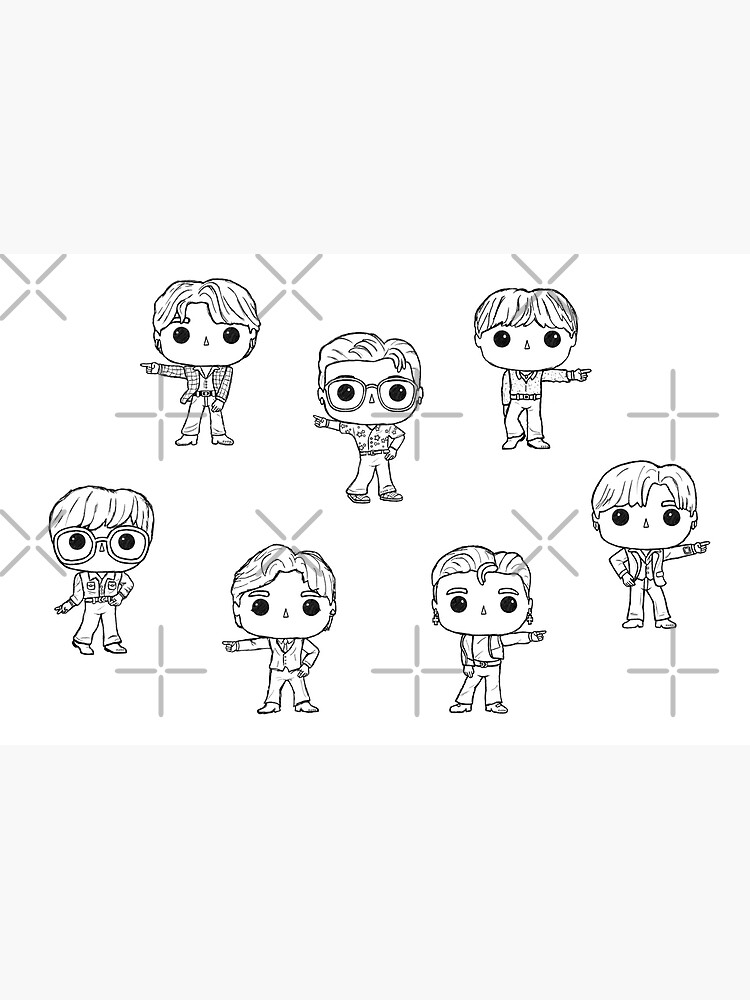 "BTS OT7 Dynamite - Pack (outline)" Poster for Sale by mymikrokosmos ...