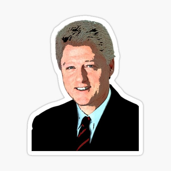"Bill Clinton Cartoon Portrait" Sticker for Sale by Teetans | Redbubble