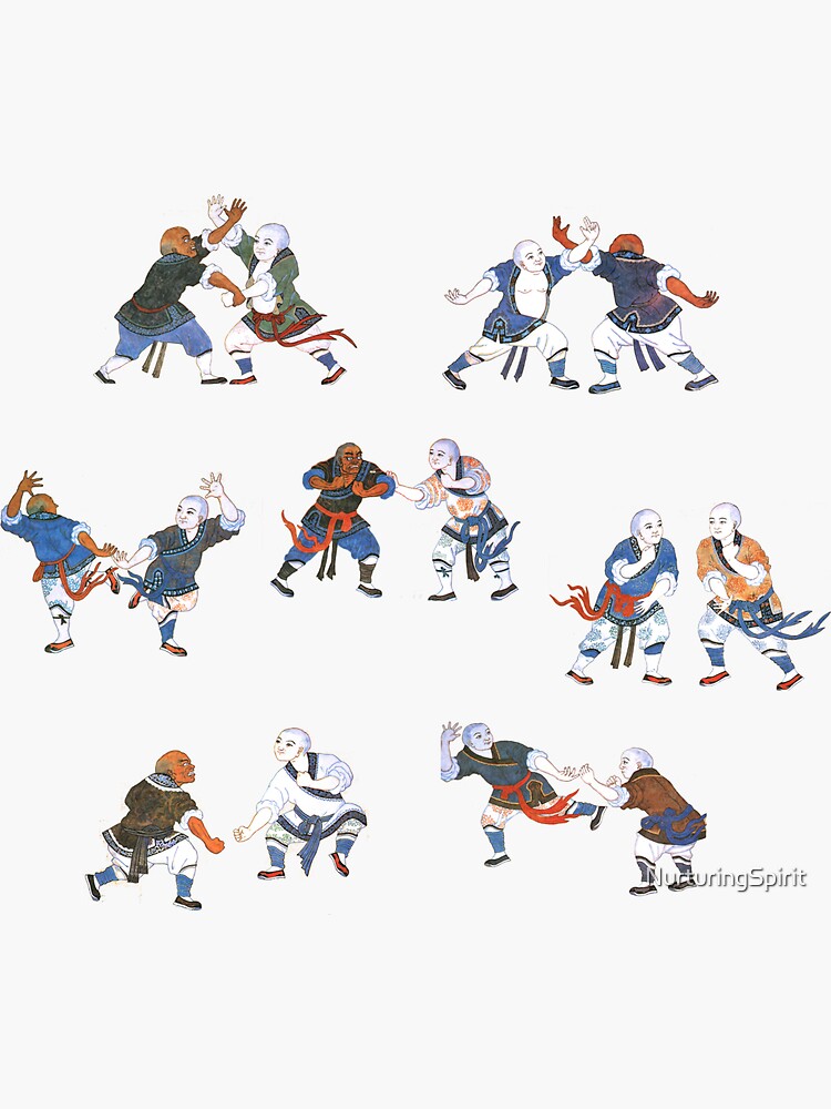"Shaolin Temple Monks Practicing Kungfu" Sticker for Sale by ...