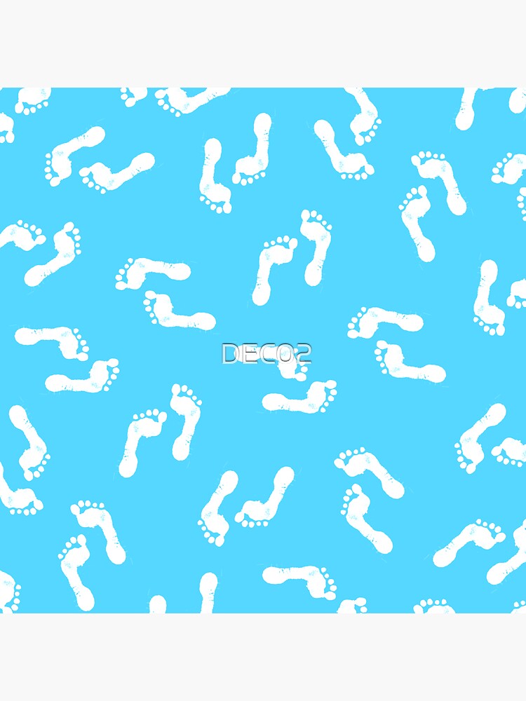 "Cute Baby Feet Pattern On Charming Pastel Blue " Sticker for Sale by ...