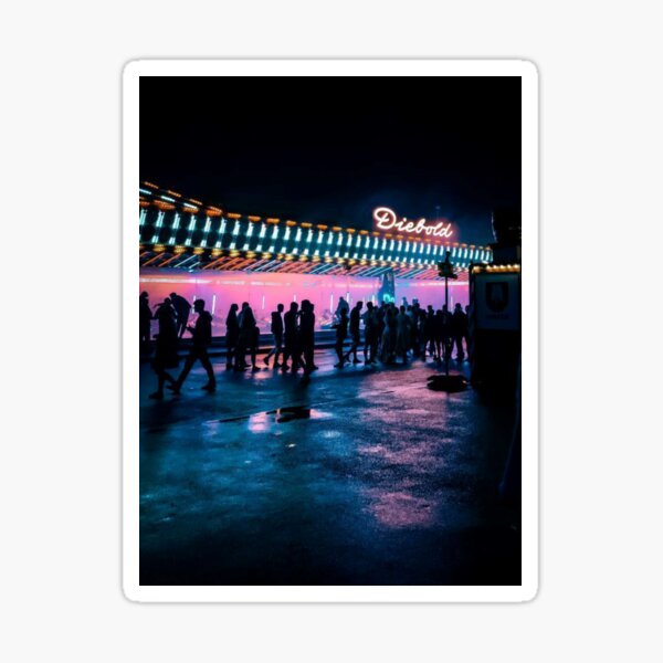 "Amusement Park at Night" Sticker for Sale by KristijanShops | Redbubble