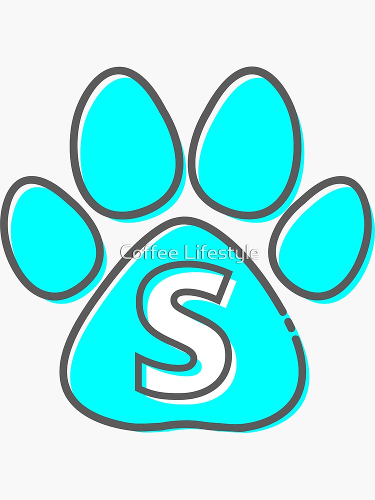 "Blue Paw Monogram S" Sticker for Sale by anitastrifler | Redbubble