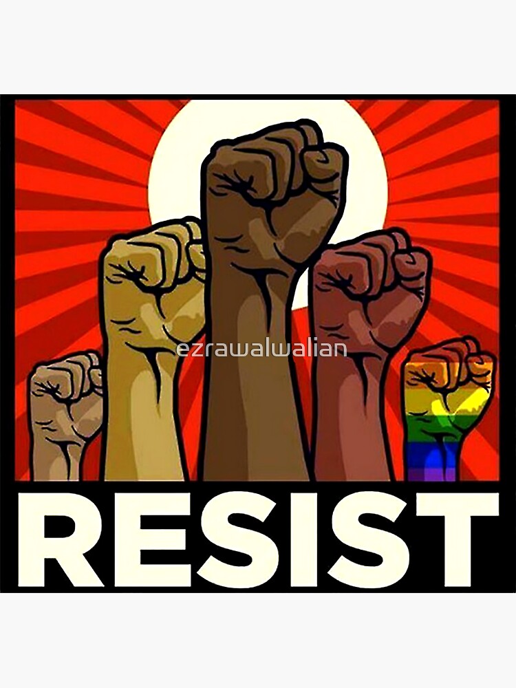 "resist " Sticker for Sale by ezrawalwalian | Redbubble