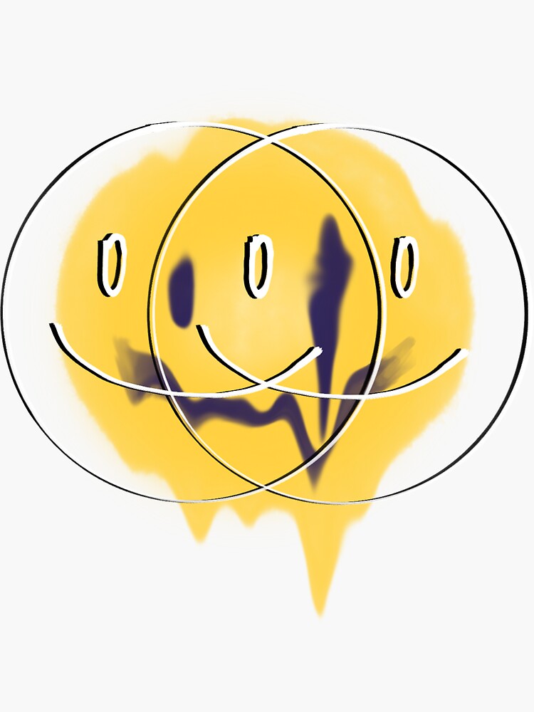 "melting double-vision smiley face" Sticker for Sale by softrock ...