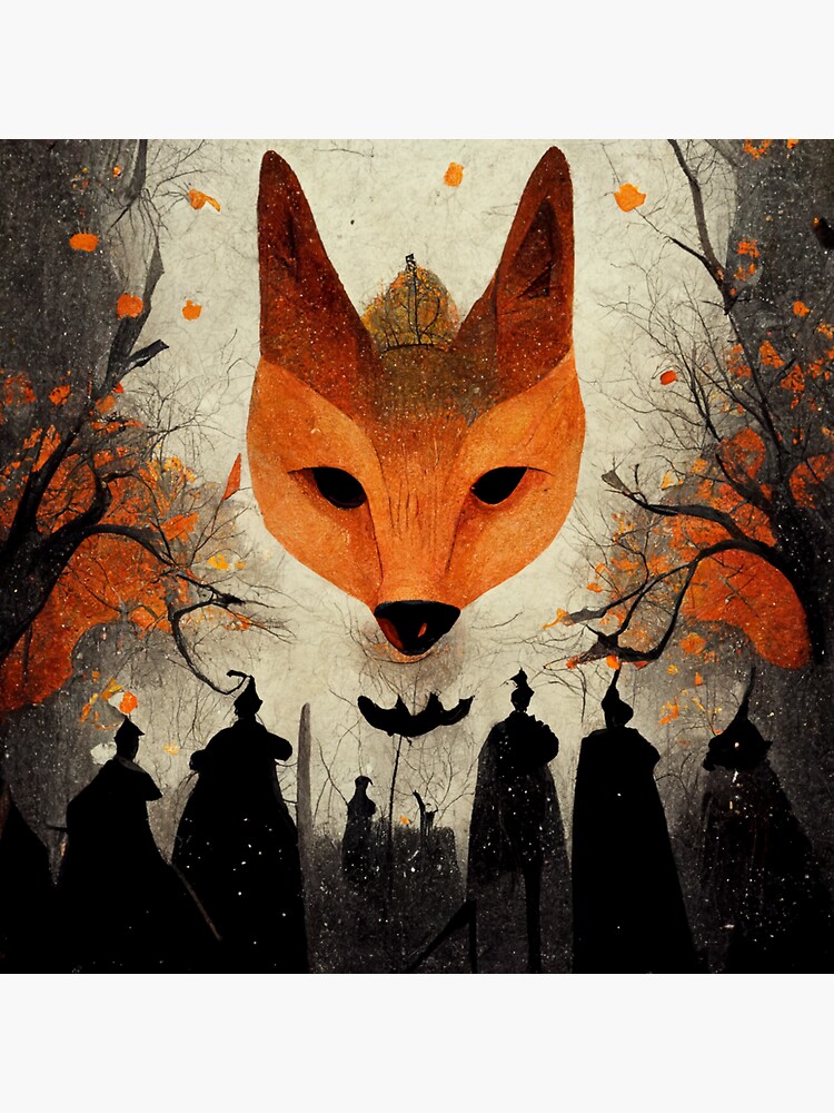 "Fox God at Samhain | Large fox head overlooking spooky worshippers ...