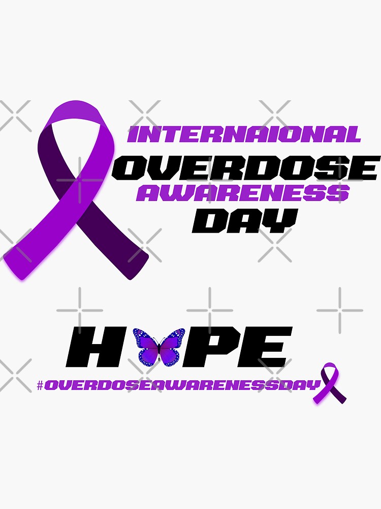 "Drug Overdose Awareness Day" Sticker for Sale by RO-ILLUSTRATION ...