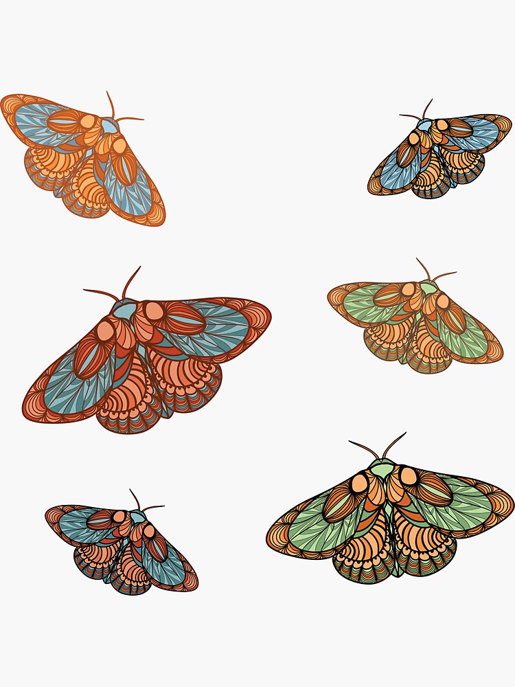 "Fall Moth Set" Sticker for Sale by kylee---kc | Redbubble