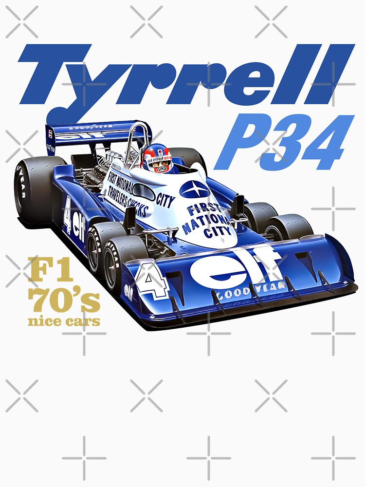 Tyrrell P34 F1 Car Classic Retro 70s Style T Shirt For Sale By Heatshop Redbubble Tyrrell