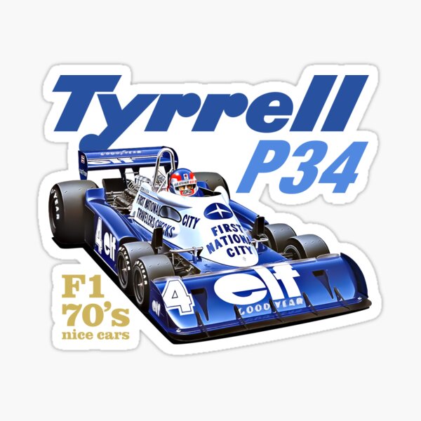 "Tyrrell P34 f1 car classic retro 70s style " Sticker for Sale by ...