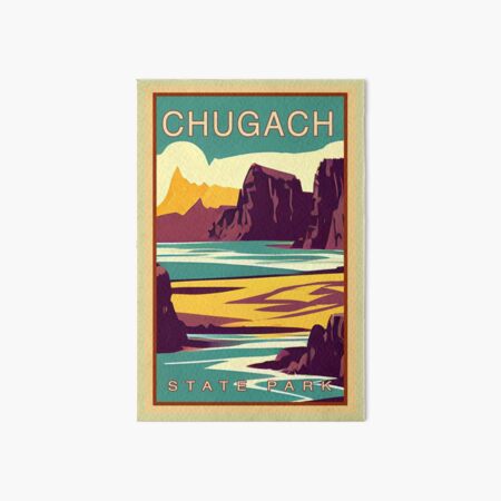 "CHUGACH state park travel poster Chugach Alaska" Art Board Print for ...