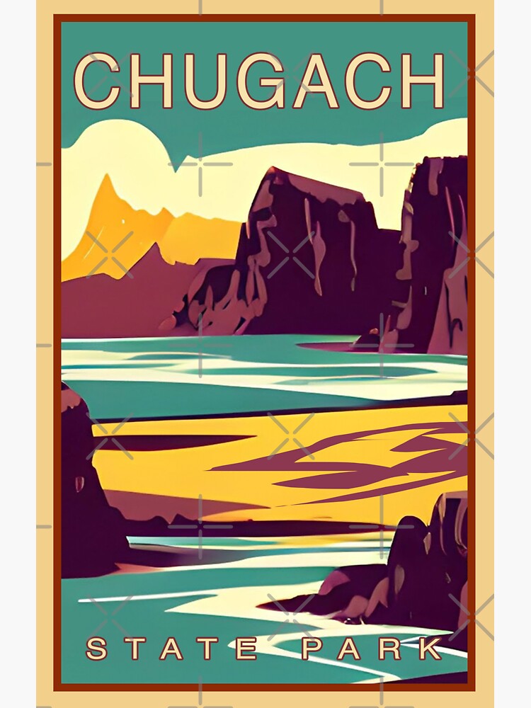 "CHUGACH state park travel poster Chugach Alaska" Sticker for Sale by ...
