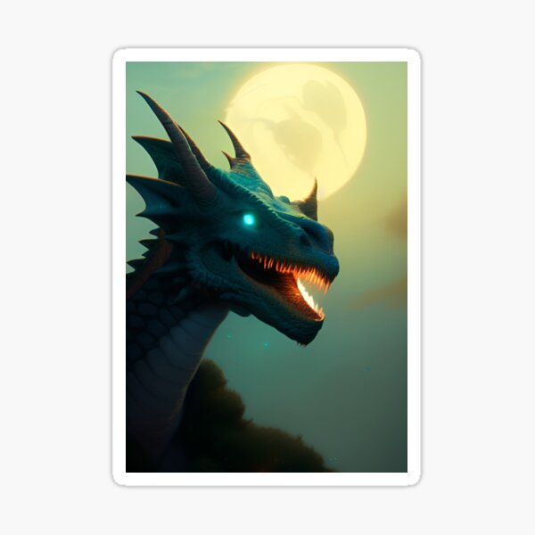 "Dragon Moon" Sticker for Sale by TiltedCode | Redbubble