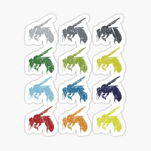 "Neon Pop Art Retro Bee Wasp" Sticker for Sale by CharmedCrimson ...