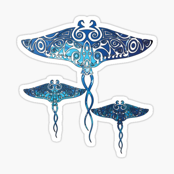 "Waves In A Storm Manta Ray" Sticker for Sale by damonasplace | Redbubble