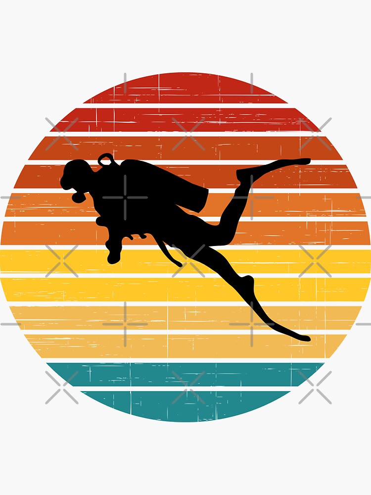 "Funny Vintage Scuba Dive Diving Gear Underwater Diver" Sticker for ...