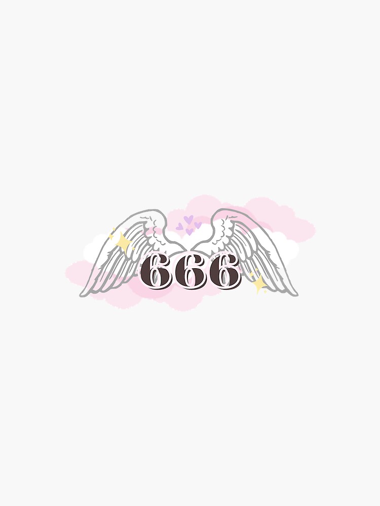 "angel numbers - 666" Sticker for Sale by hiiangels888 | Redbubble