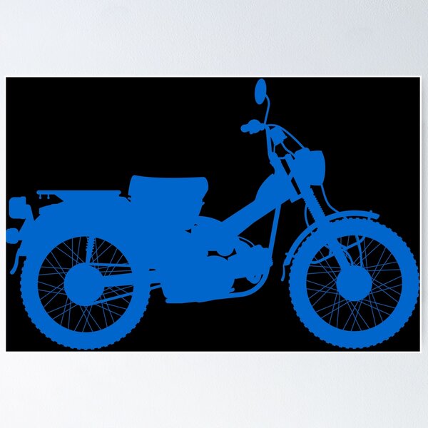 "Honda CT110 Postie Bike - Blue Silhouette " Poster for Sale by StudioFloyd | Redbubble