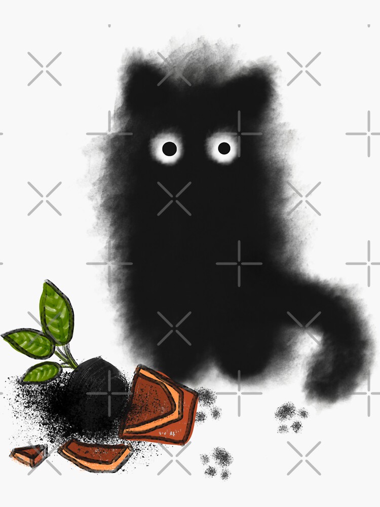 "Curious Cat" Sticker for Sale by HailSky | Redbubble