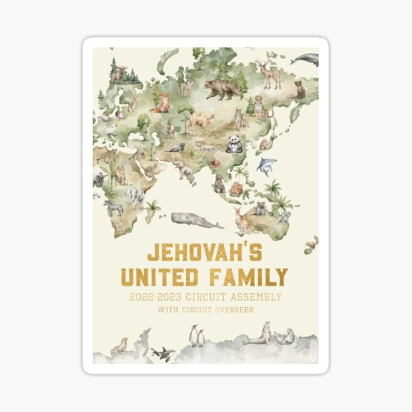 "Jehovah's United Family (Animals Map)" Sticker for Sale by ...