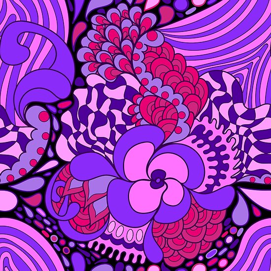 60s Hippie Psychedelic Pattern Poster By Argunika Redbubble