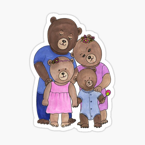 Gift For Dad Personalised Bear Family Print | Watercolor Family ...