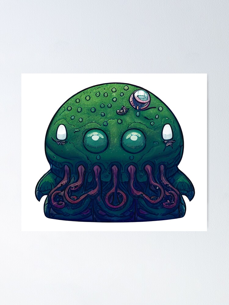 "Cartoon Shoggoth" Poster for Sale by TeraphobiaWorks | Redbubble