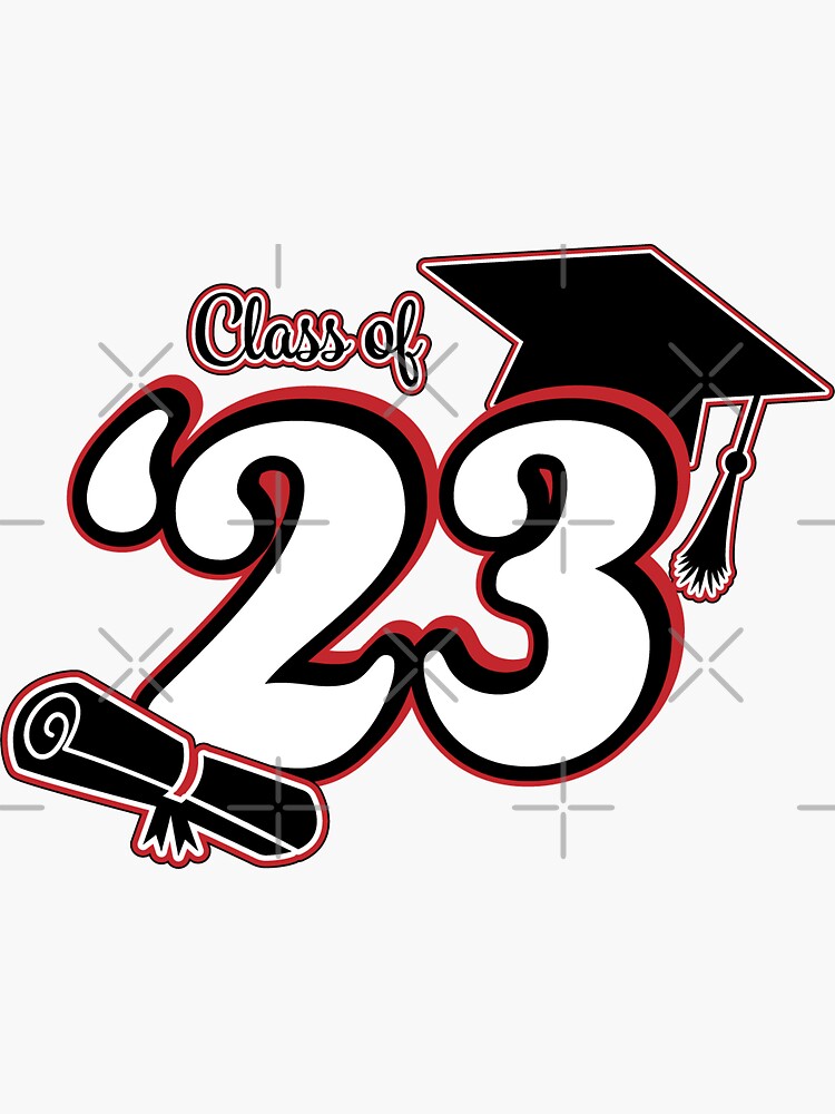 "Class of 2023 Graduation Design (Red and Black)" Sticker for Sale by SavsSparkleShop | Redbubble