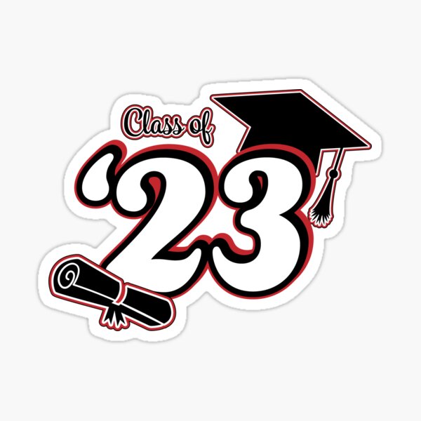 "Class of 2023 Graduation Design (Red and Black)" Sticker for Sale by ...