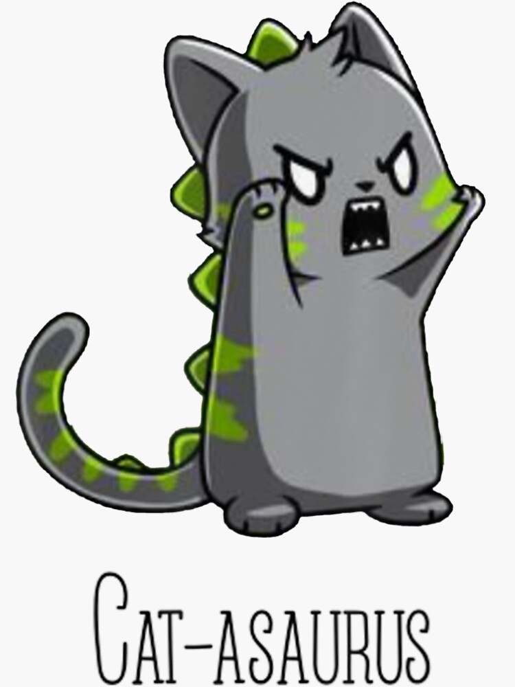 "Catasaurus Kitten Kitty Dinosaur T-Rex Dino Cat Lovers" Sticker for ...