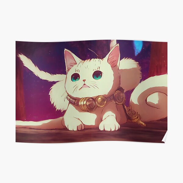 "Fluffy Anime Cat - Adventure time!" Poster for Sale by petshelter ...