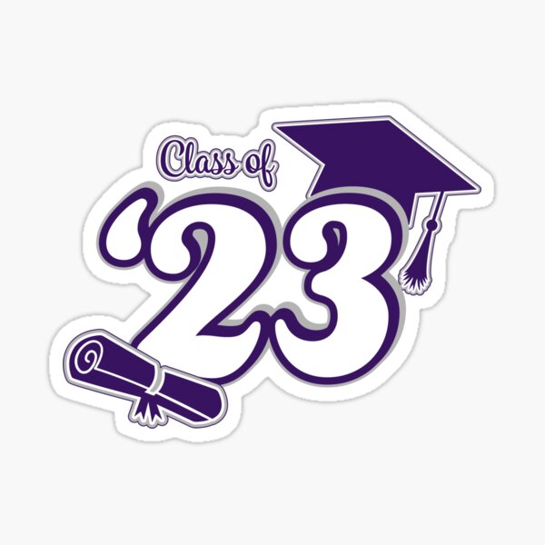 "Class of 2023 Graduation Design (Purple and Grey)" Sticker for Sale by ...