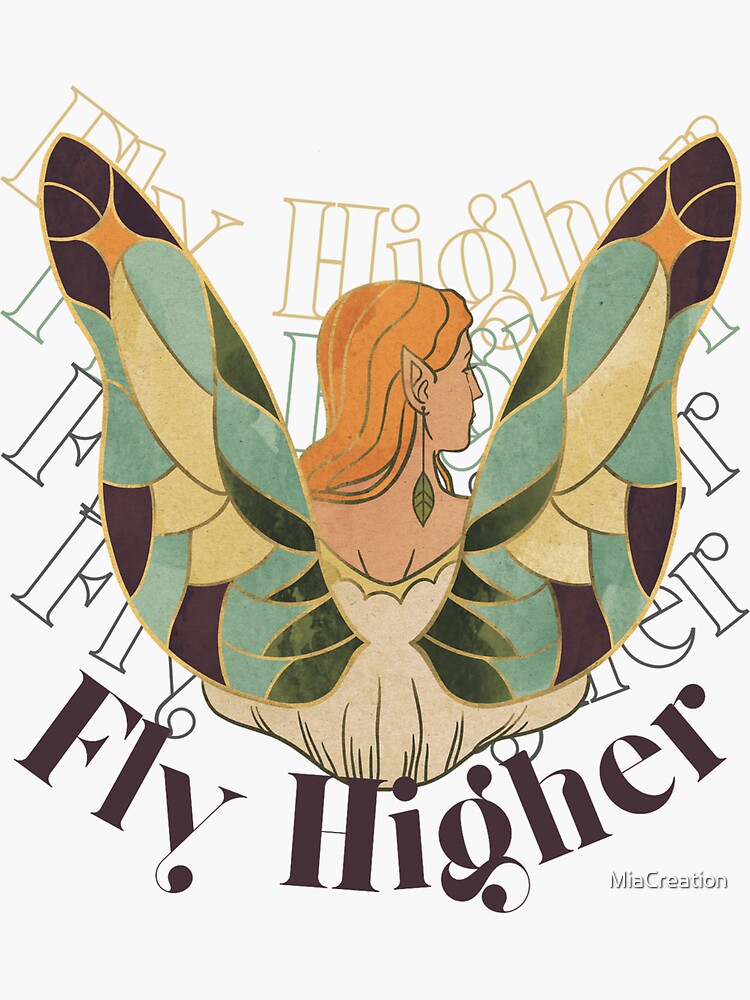 "Fly Higher" Sticker for Sale by MiaCreation | Redbubble