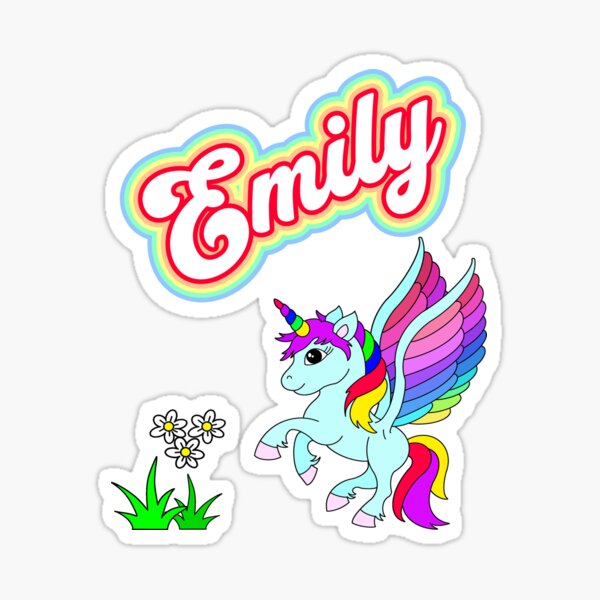 "Unicorn named Emily" Sticker for Sale by Sebastiano71 | Redbubble