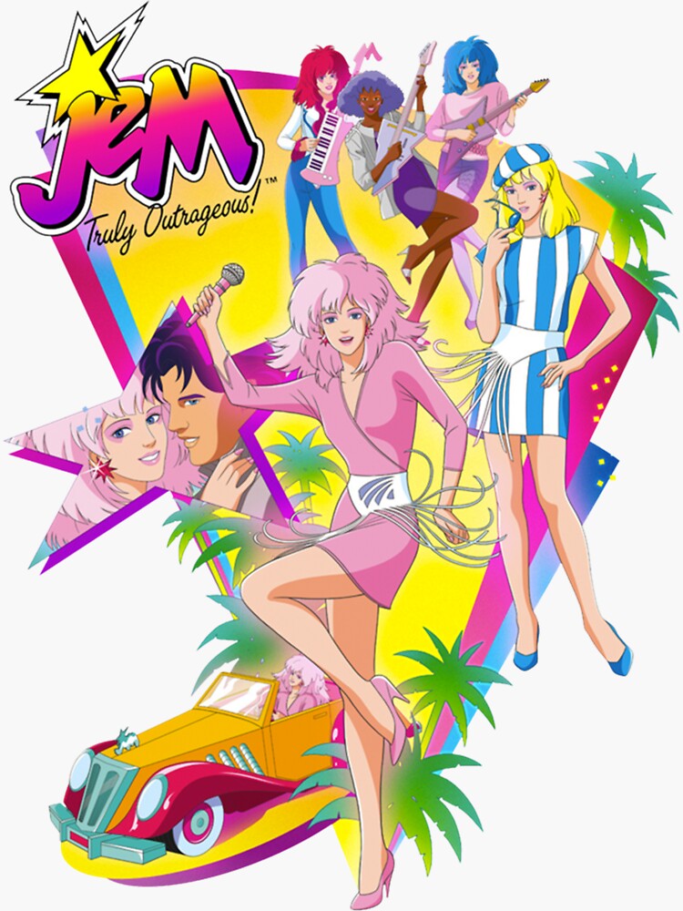"Jem and the holograms Fitted " Sticker for Sale by Nibbless507 | Redbubble