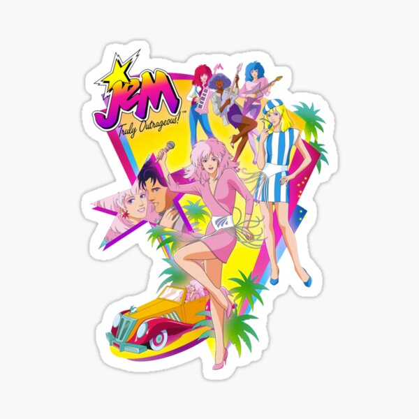 "Jem and the holograms Fitted " Sticker for Sale by Nibbless507 | Redbubble