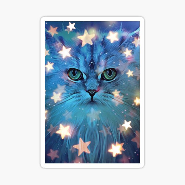 "Magical Cute Kitty Cat" Sticker for Sale by chillaxcats | Redbubble
