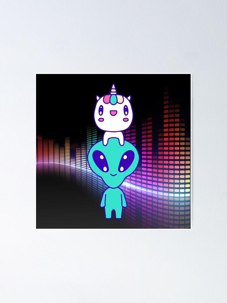 "Alien with a Unicorn Hat!" Poster for Sale by tmdaliggr | Redbubble
